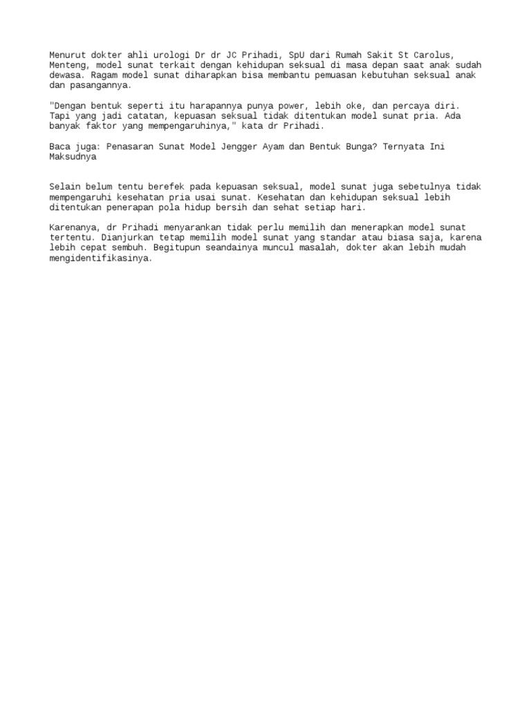 Model Sunat dan Dampaknya pada Seksualitas | PDF