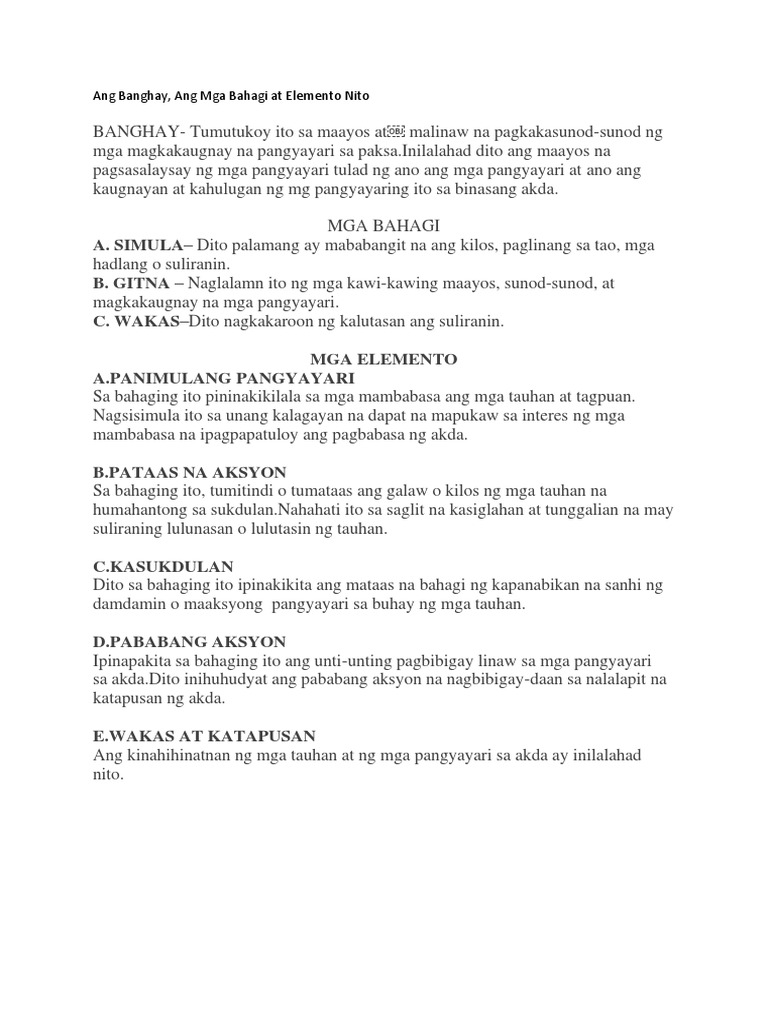 Ang Banghay | PDF