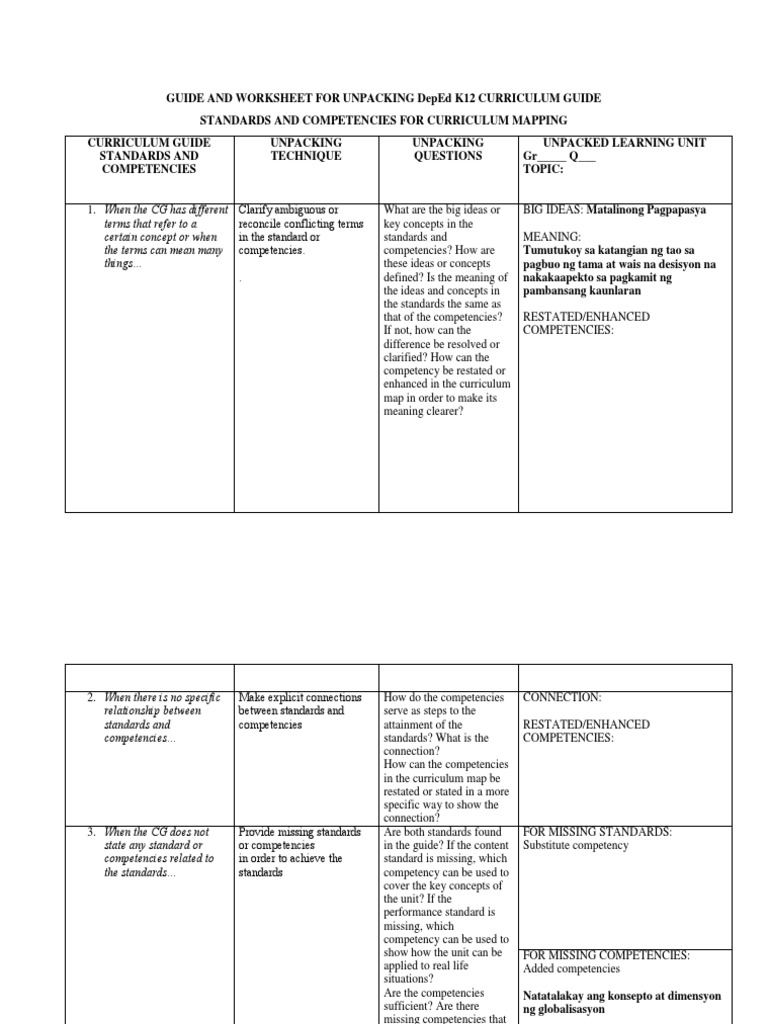 Unpacking Guide With 8 Techniques | PDF | Curriculum | Communication