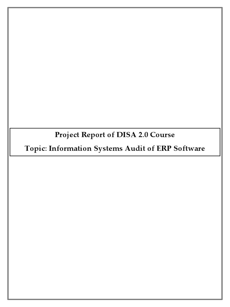 Project Report of DISA 2.0 Course | PDF | Information Security | Audit