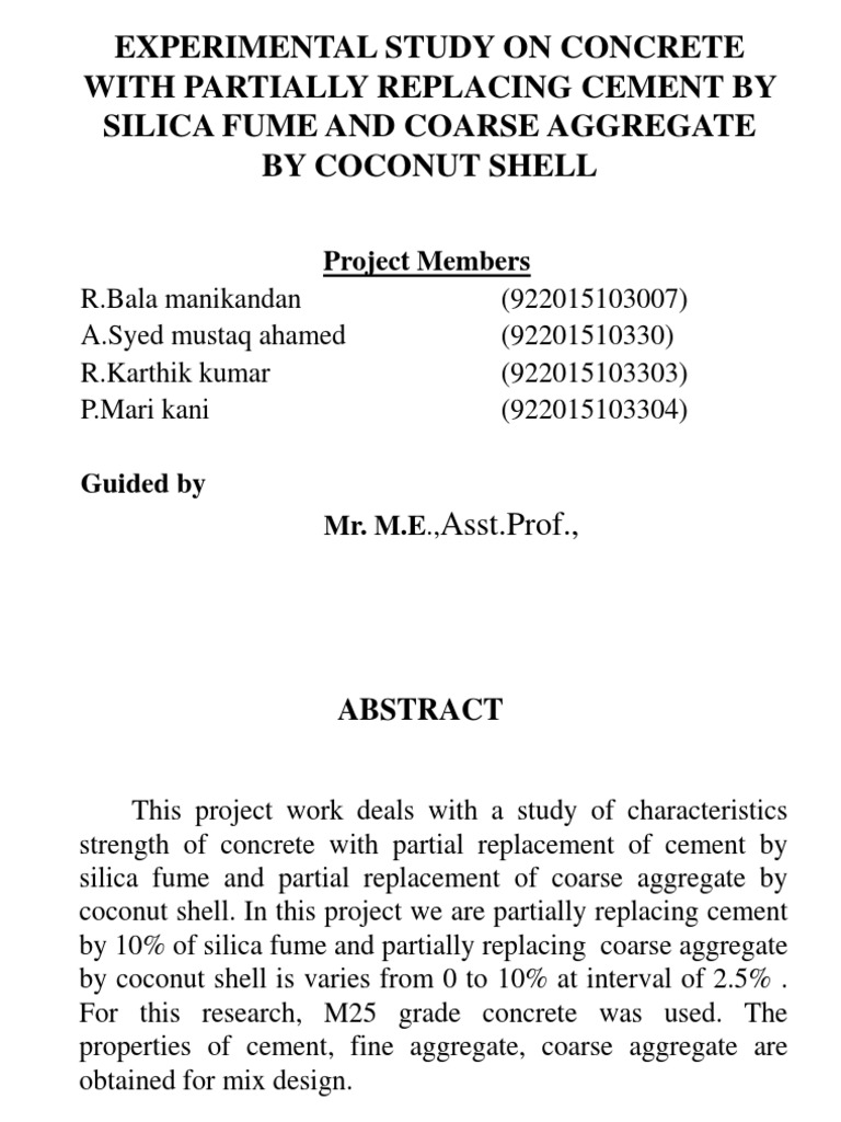 Coconut Shell in Concrete Mix Design | PDF | Construction Aggregate ...