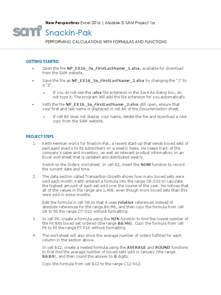 Instructions NP EX16 3a | PDF | Microsoft Excel | Areas Of Computer Science