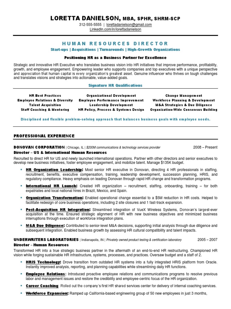 Resume Sample 1 | PDF | Human Resources | Human Resource Management