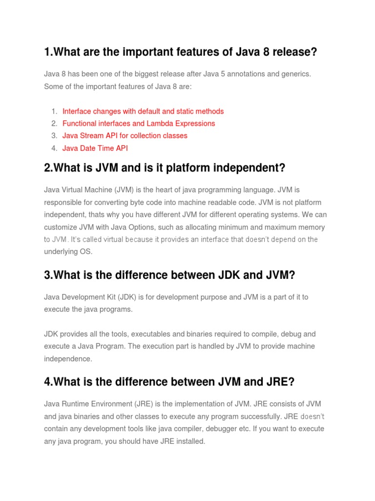 Core Java Interview Question and Answers | PDF | Method (Computer ...