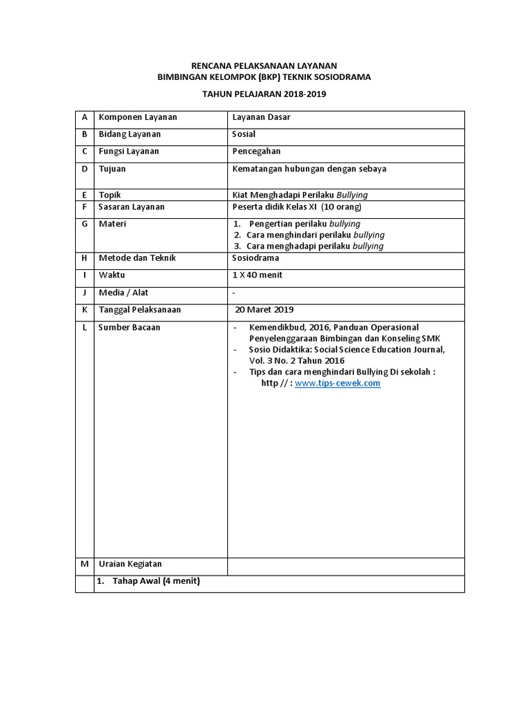 RPL BK Kelompok Format Sosiodrama | PDF