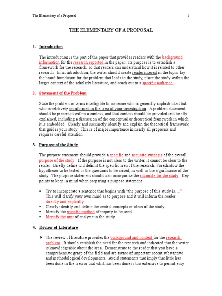 The Elementary of A Proposal | PDF | Sampling (Statistics) | Hypothesis