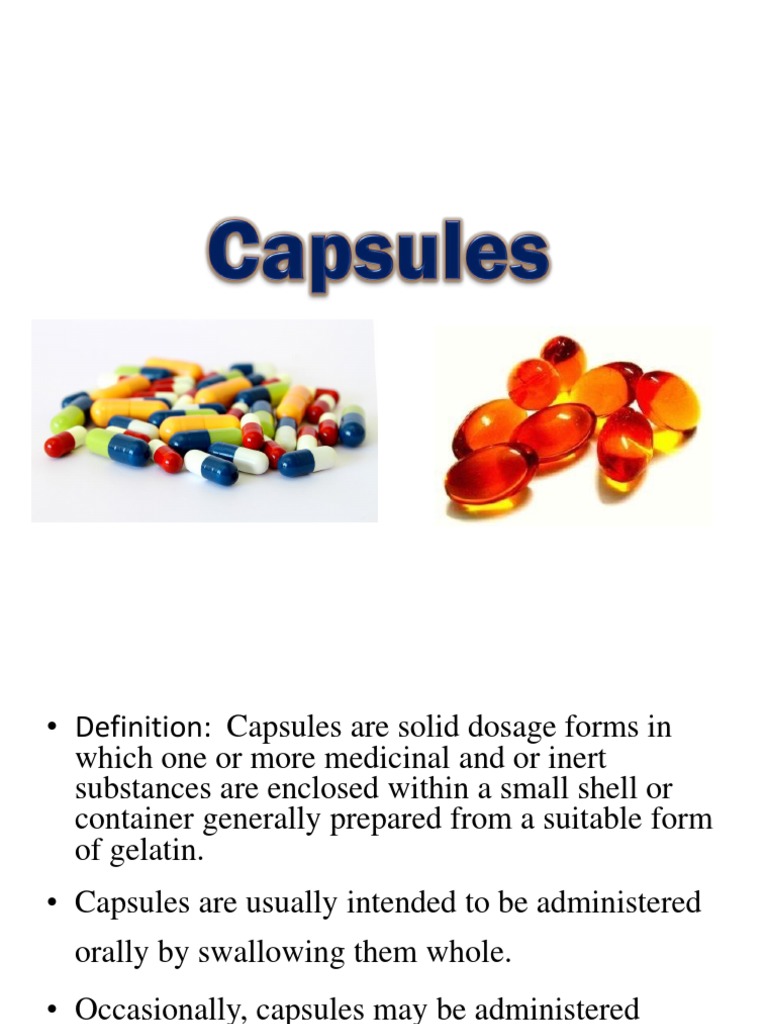 Capsule | PDF | Gelatin | Physical Sciences