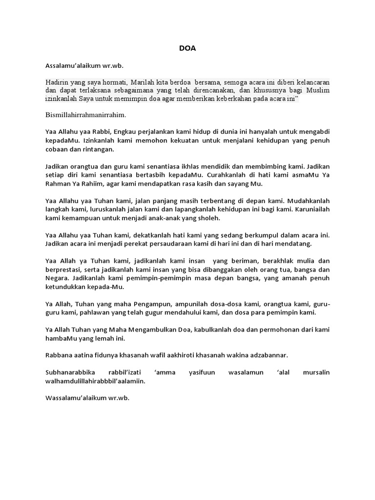 Doa Kenaikan Kelas | PDF | Agama & Spiritualitas