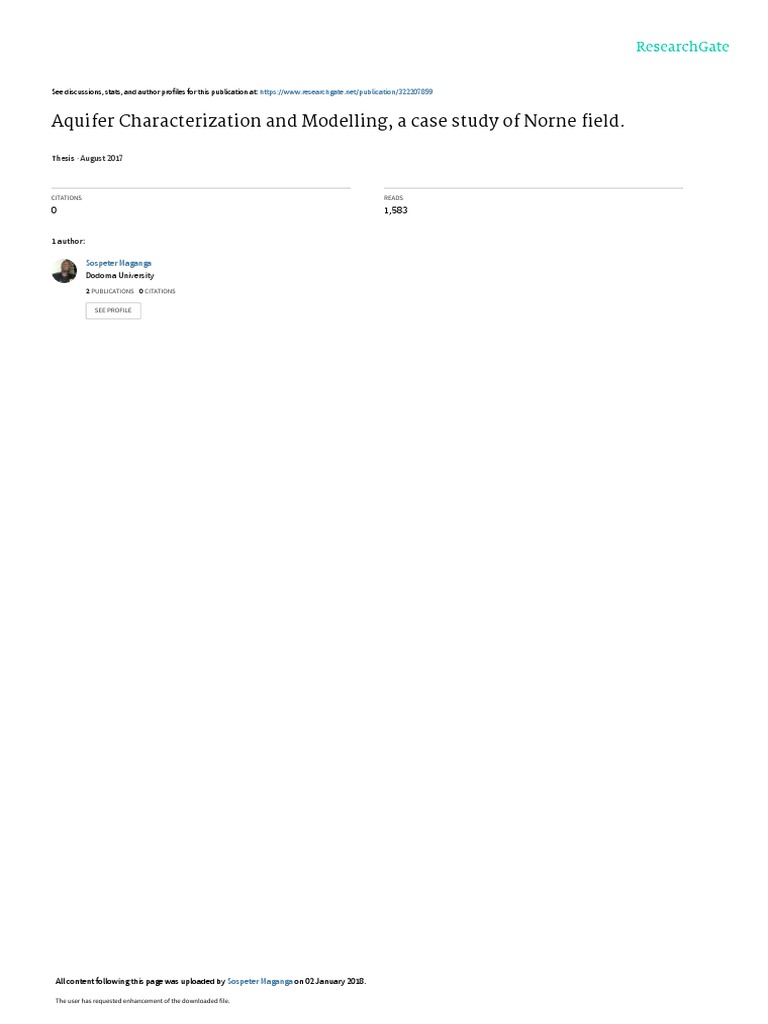 Aquifer Characterization and Modelling, A Case Study of Norne Field ...