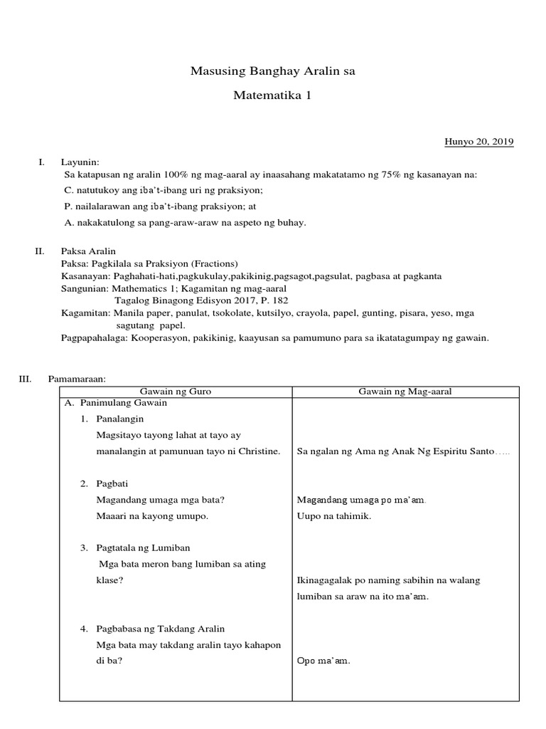 Masusing Banghay Aralin Sa | PDF