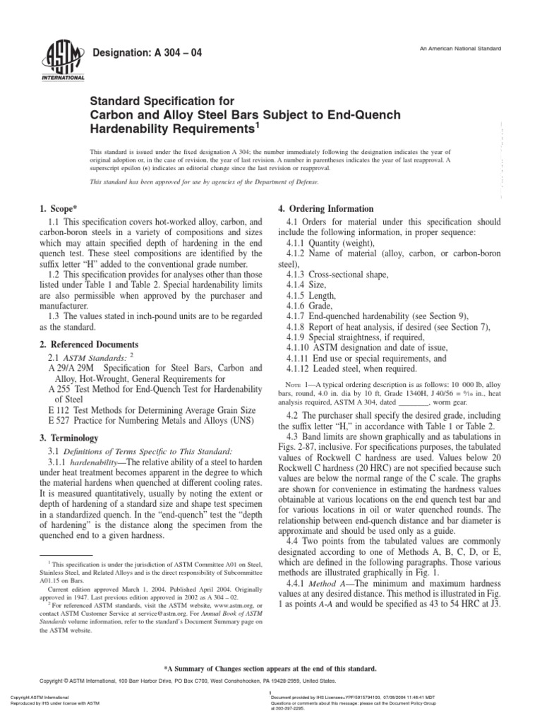 ASTM-A304 Standard Specification For Carbon and Alloy Steel Bar Subject ...