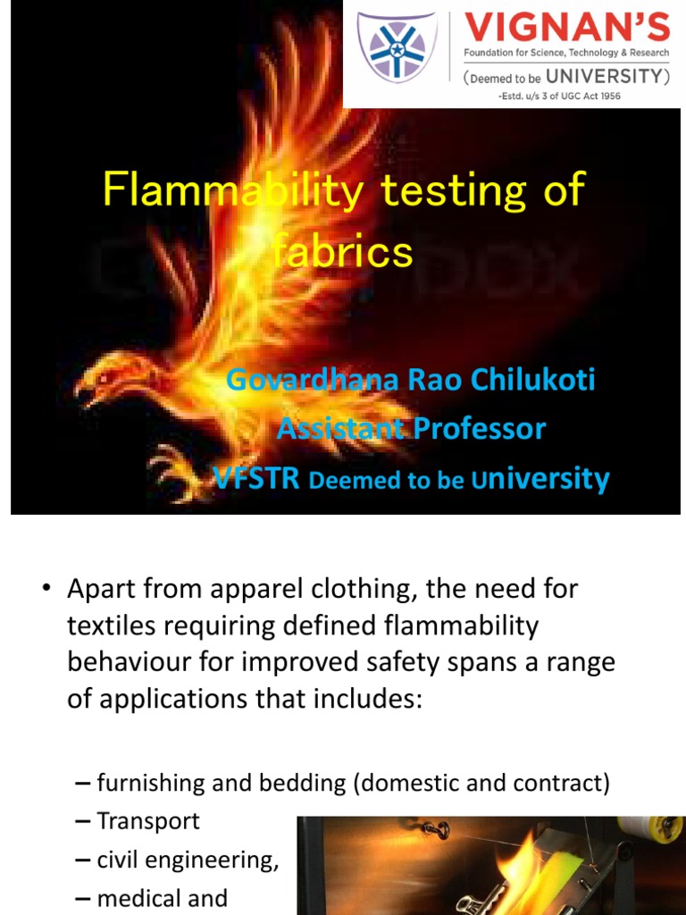 Flammability Testing of Fabrics by Govardhana Rao Chilukoti | PDF