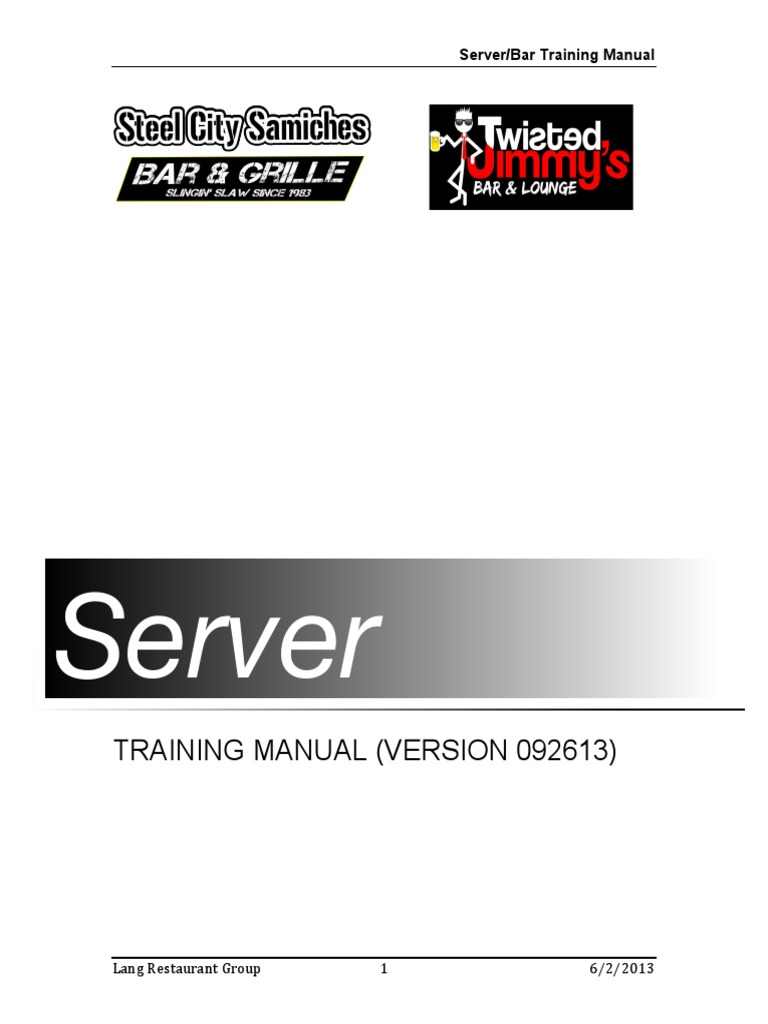 Server Training Manual Overview | PDF | Waiting Staff | Gratuity