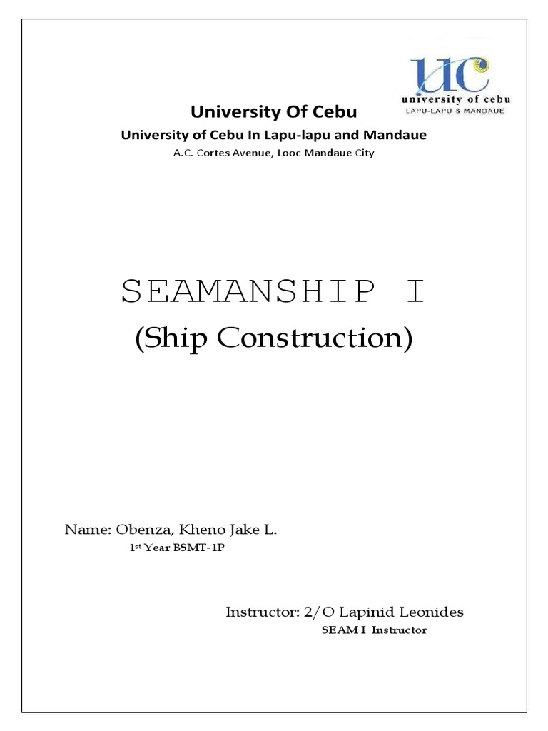 Seamanship I: (Ship Construction) | PDF