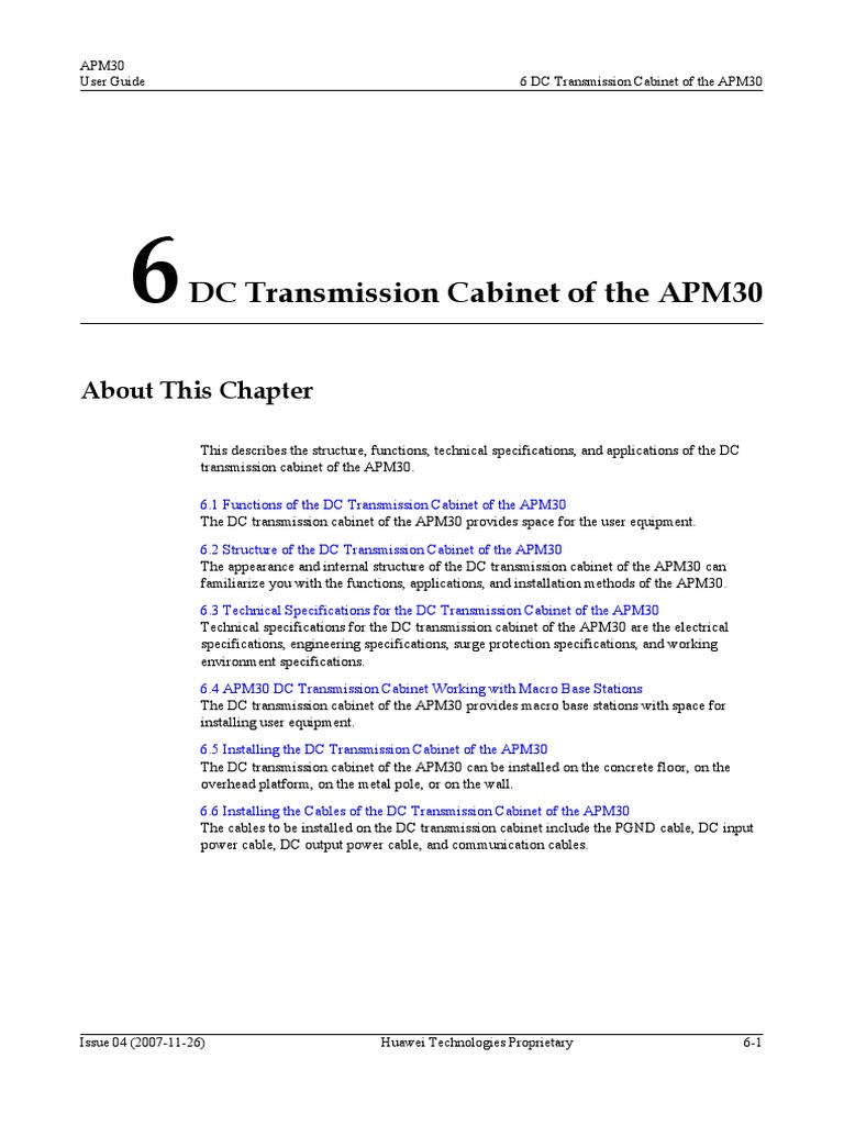 DC Transmission Cabinet of The APM30: About This Chapter | PDF | Direct ...