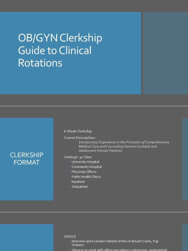 ObGyn Clerkship Site Powerpoint | PDF | Patient | Family Medicine