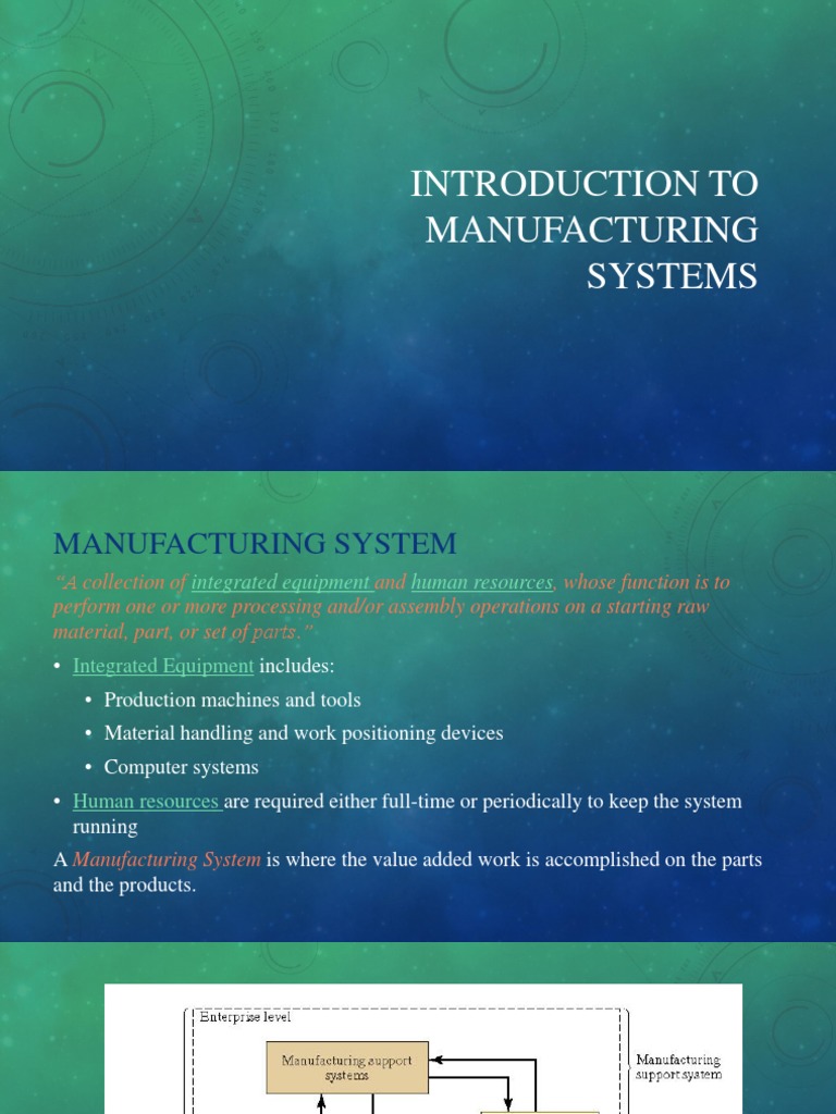 Introduction To Manufacturing Systems | PDF | Automation | Machines
