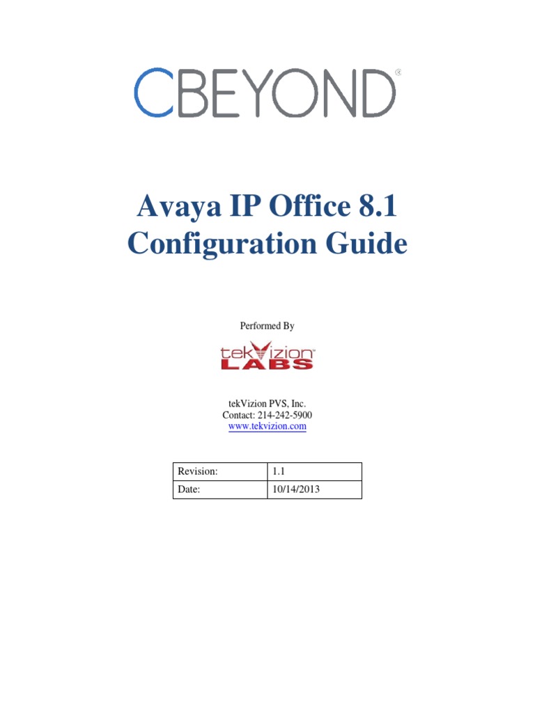 Avaya Ip Office 81 Configuration Guide | PDF | Session Initiation Protocol | Ip Address