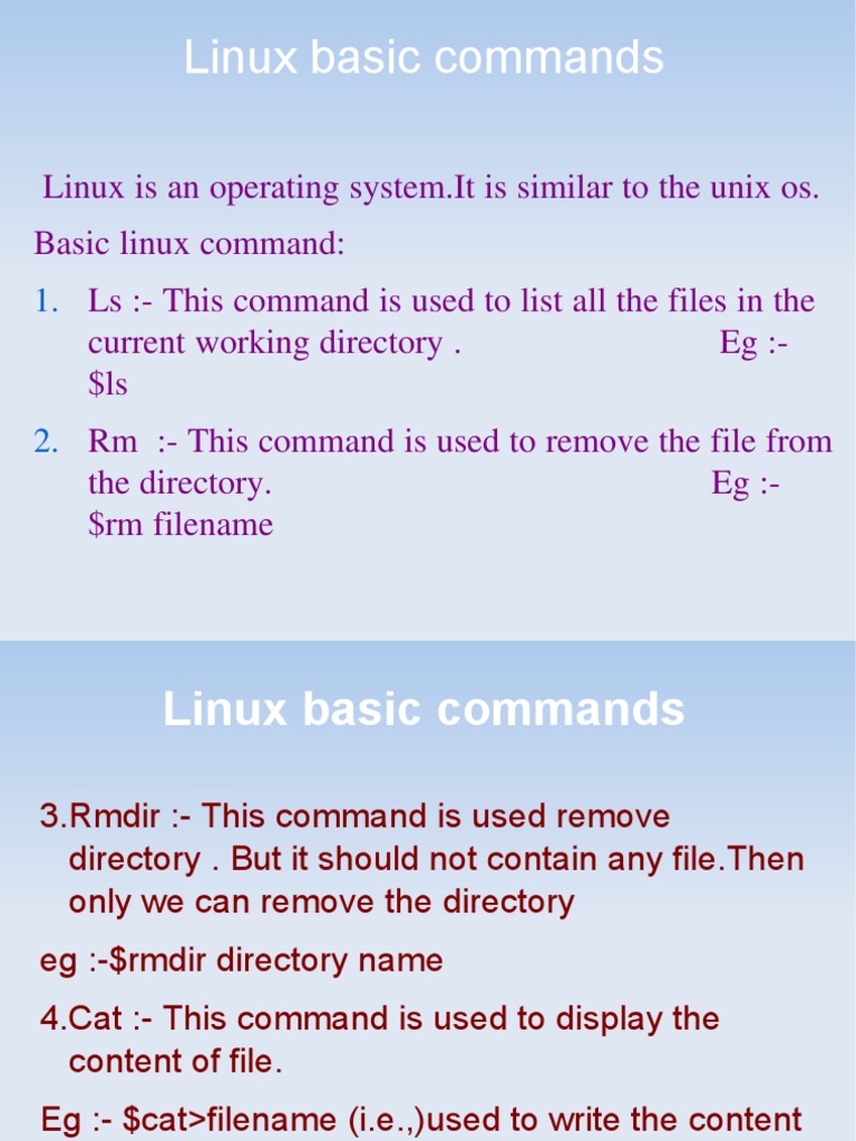 Linux Basics CMD | PDF | Filename | Computer File