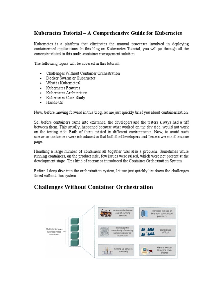 Kubernetes Tutorial - A Comprehensive Guide For Kubernetes | PDF | Open ...