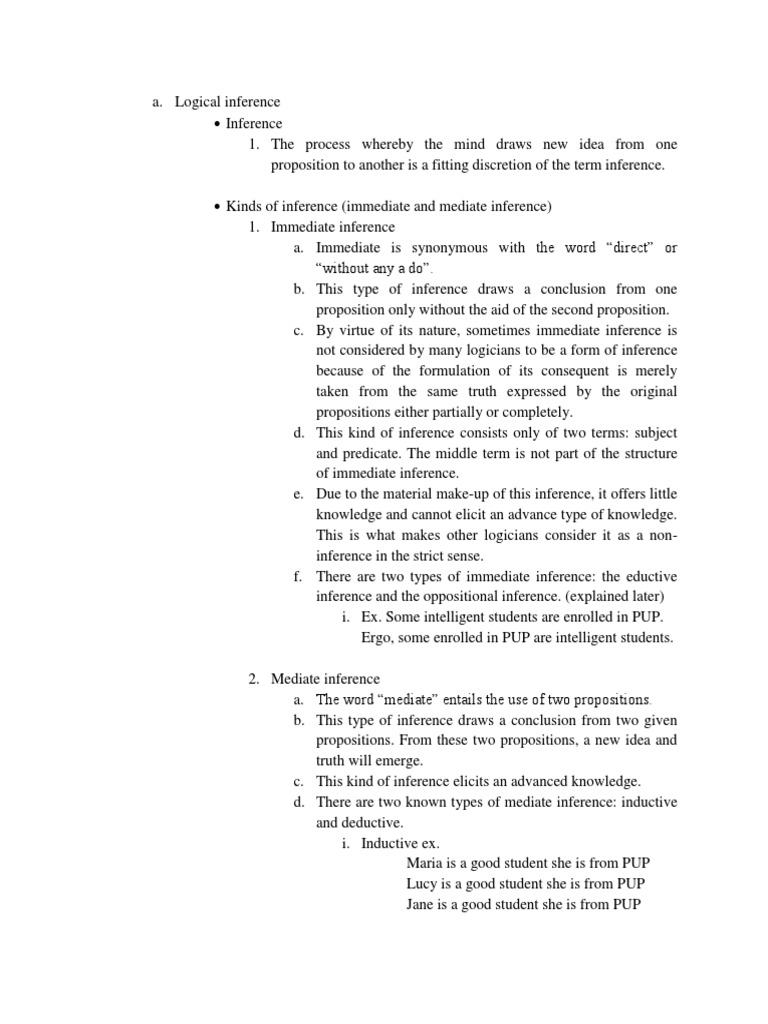 3 Logic Notes | PDF | Inference | Reason