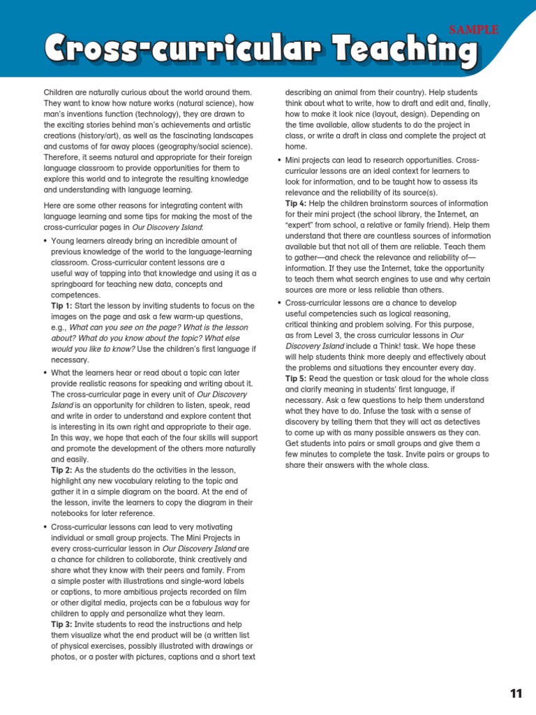 Cross Curricular Teaching | PDF | Learning | Curriculum