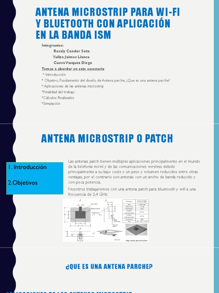 Antenna Patch para Wifi y Bluetooth-Exposicion | PDF | Antena (Radio ...