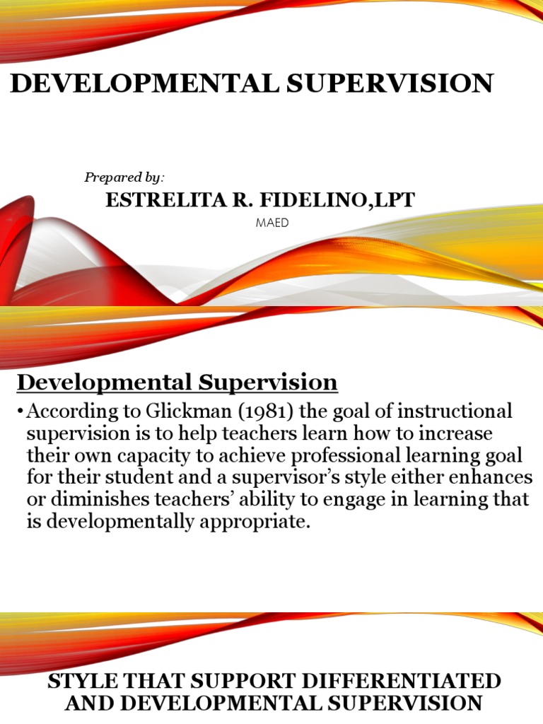 Developmental Supervision: Estrelita R. Fidelino, LPT | PDF | Career ...
