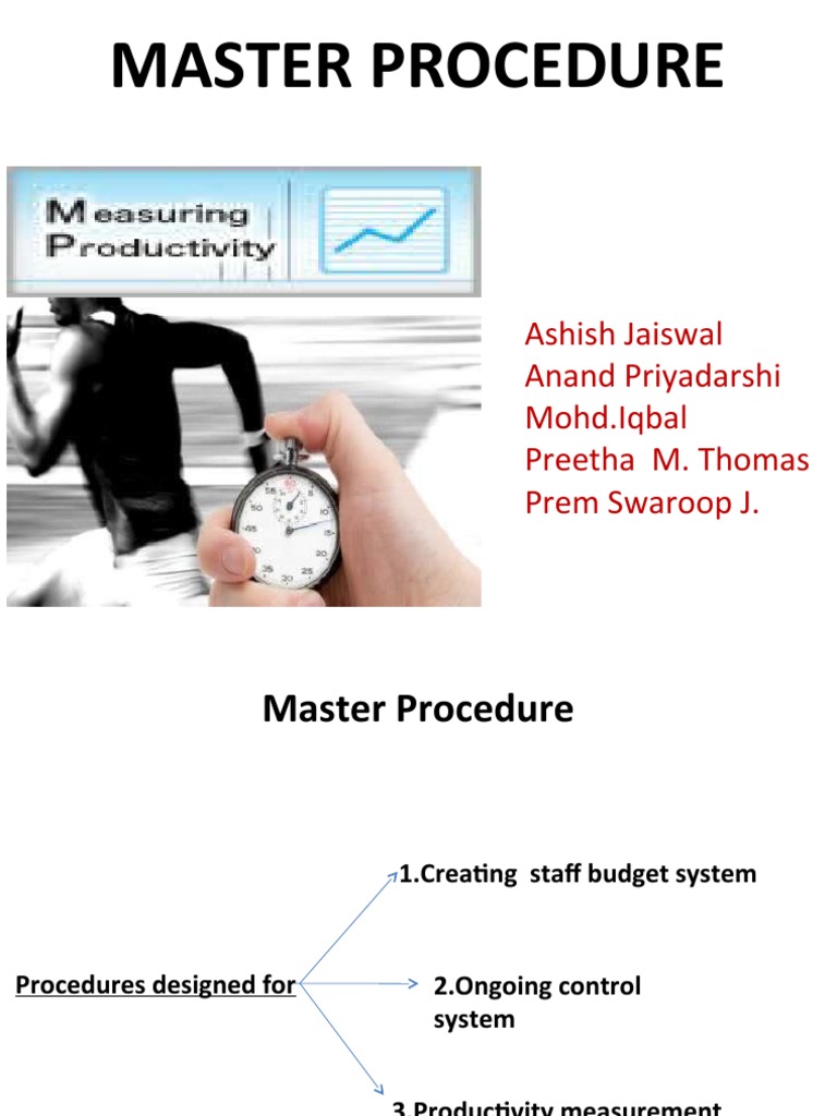 Master Procedure: Ashish Jaiswal Anand Priyadarshi Mohd - Iqbal Preetha ...