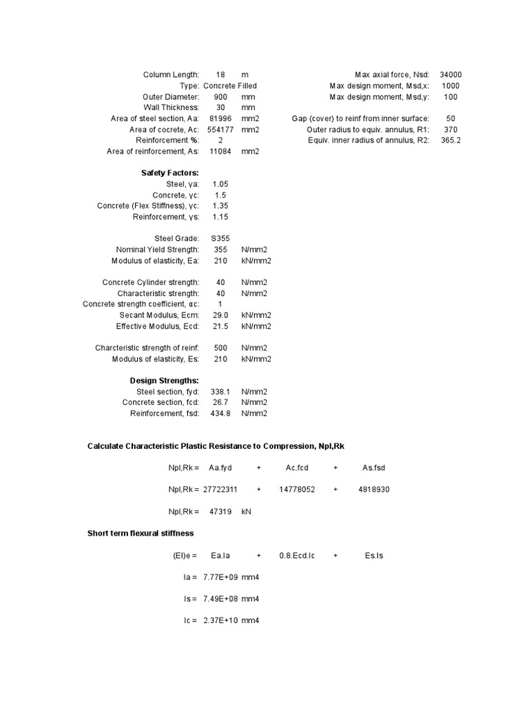 Composite Column Design | PDF | Buckling | Young's Modulus