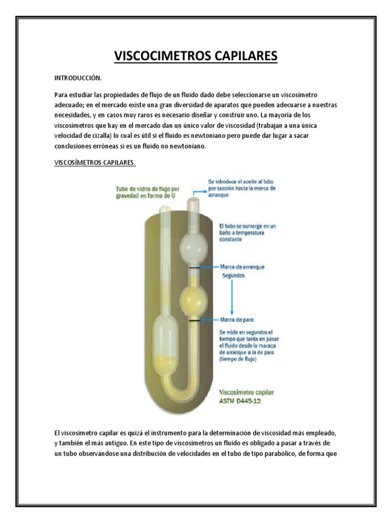 Introducción a los viscosímetros capilares: tipos, diseños y ...