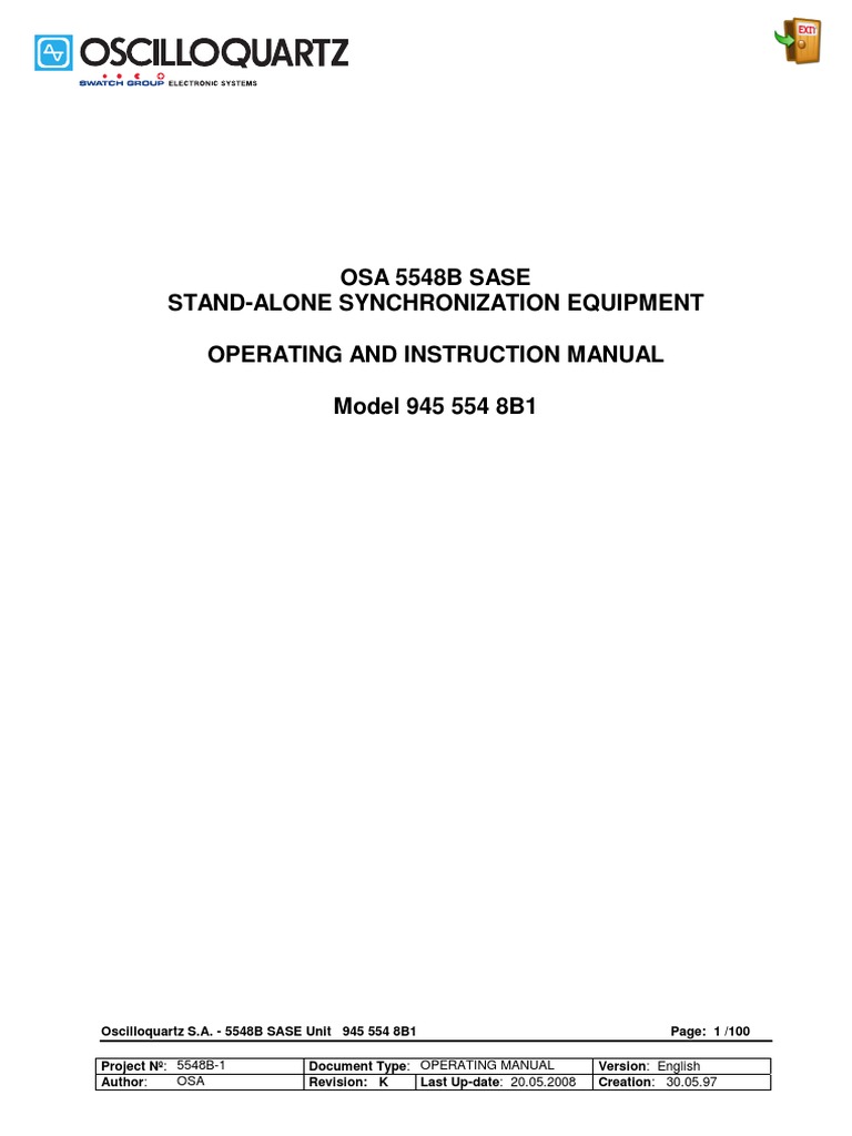 SSU - Operatind and Instruction Manuel | PDF | Electrostatic Discharge ...