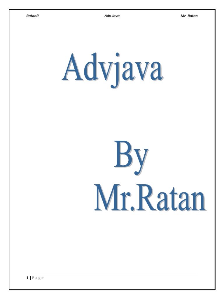 Adv Java Material PDF | PDF | Java (Programming Language) | Databases