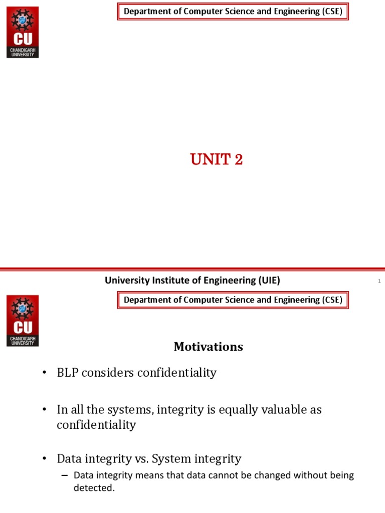 Unit 2: University Institute of Engineering (UIE) | PDF | Cryptography | Applied Mathematics