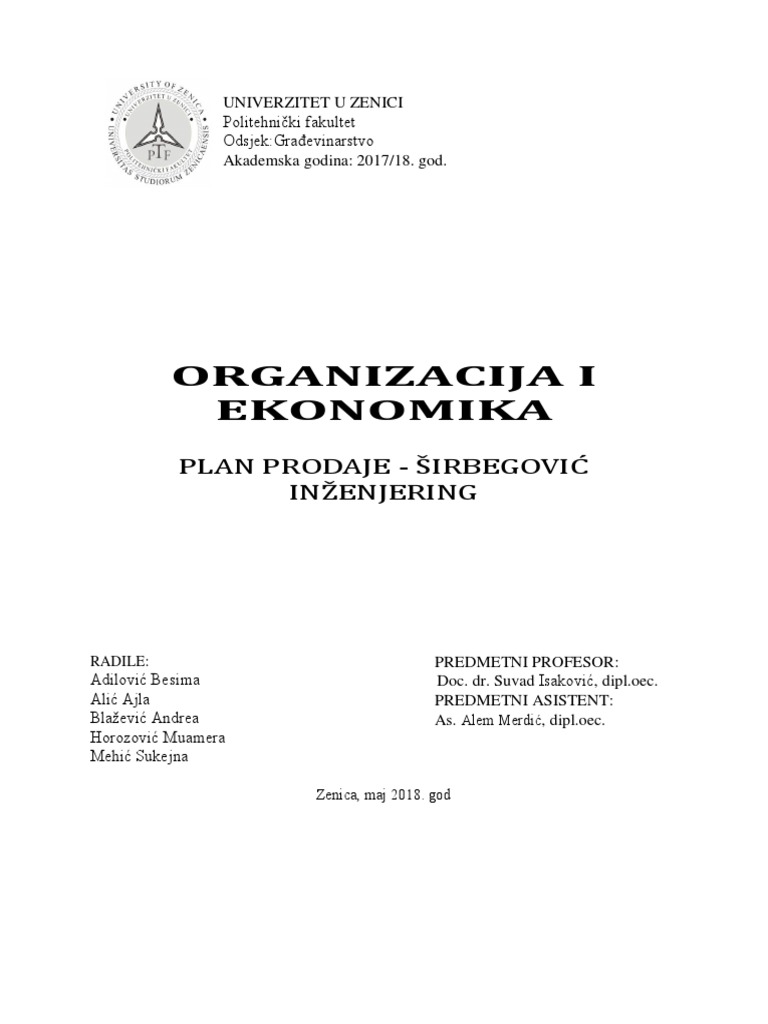 Plan Prodaje | PDF
