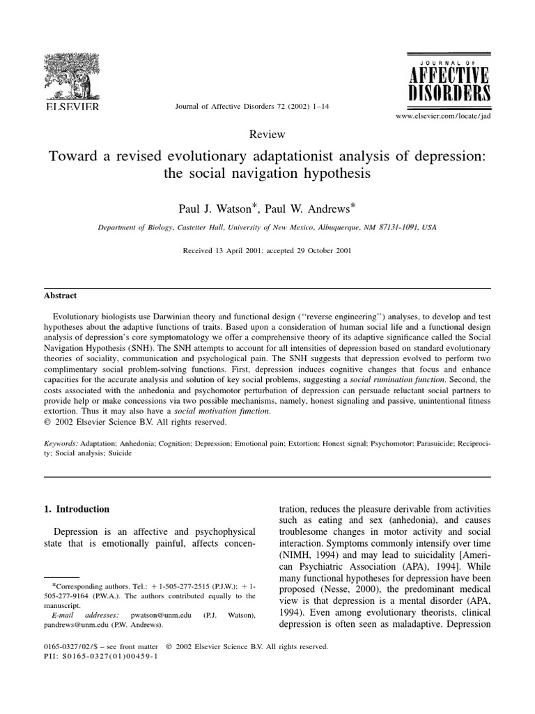 Watson 2002 | PDF | Affect (Psychology) | Major Depressive Disorder