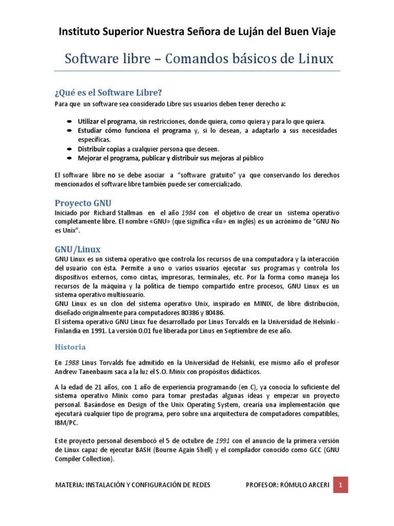 Introducción a GNU/Linux y Software Libre | PDF | Distribución de Linux | Software libre