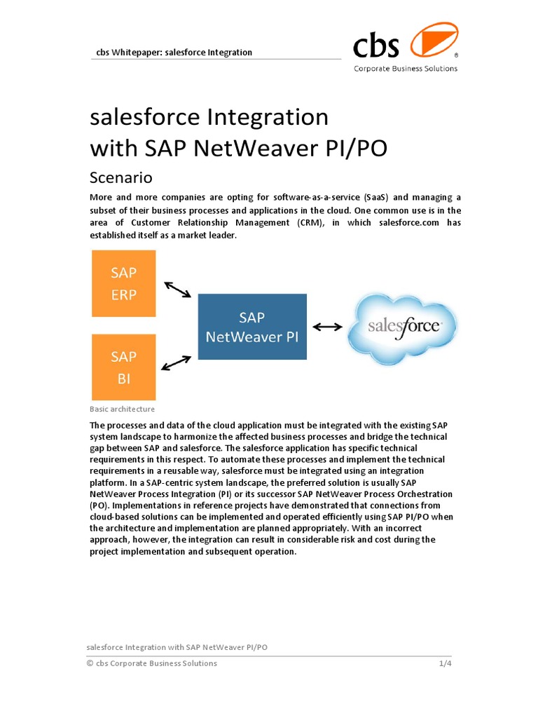Salesforce Integration With Sap Netweaver Pi/Po: Scenario | Download Free PDF | Salesforce.Com ...