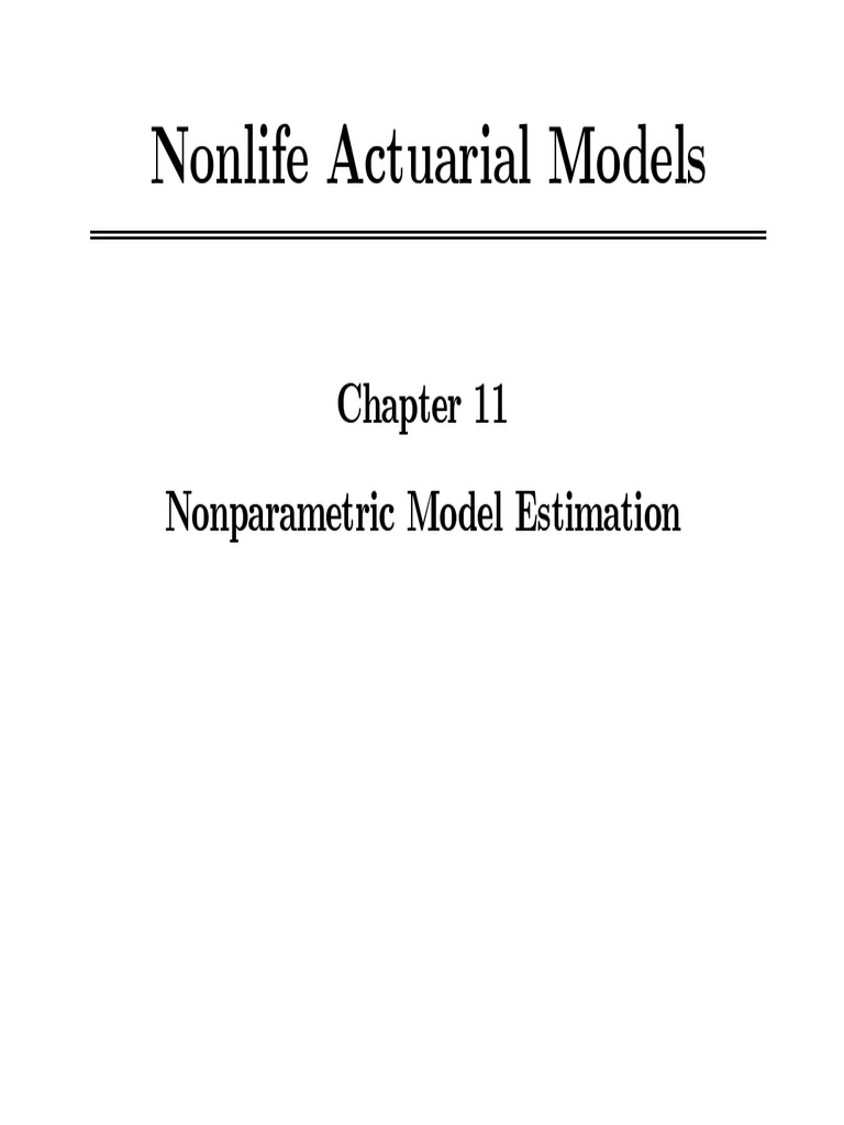 Nonlife Actuarial Models: Nonparametric Model Estimation | PDF | Probability Density Function ...