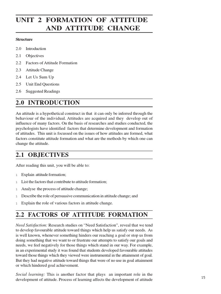 Formation of Attitude PDF | PDF | Classical Conditioning | Attitude ...