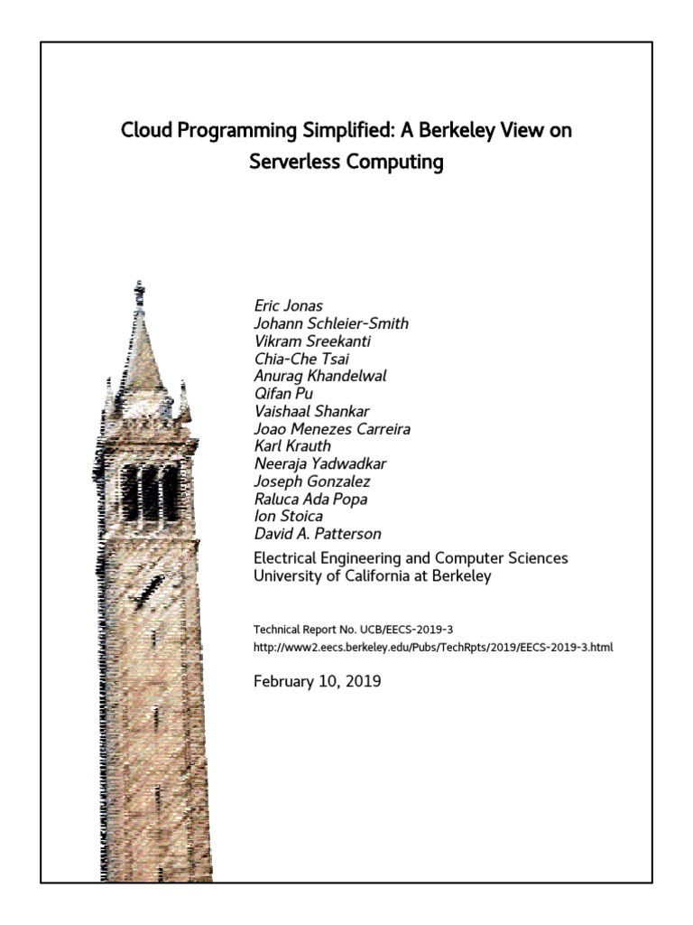Cloud Programming Simplified: A Berkeley View On Serverless Computing | PDF | Cloud Computing ...