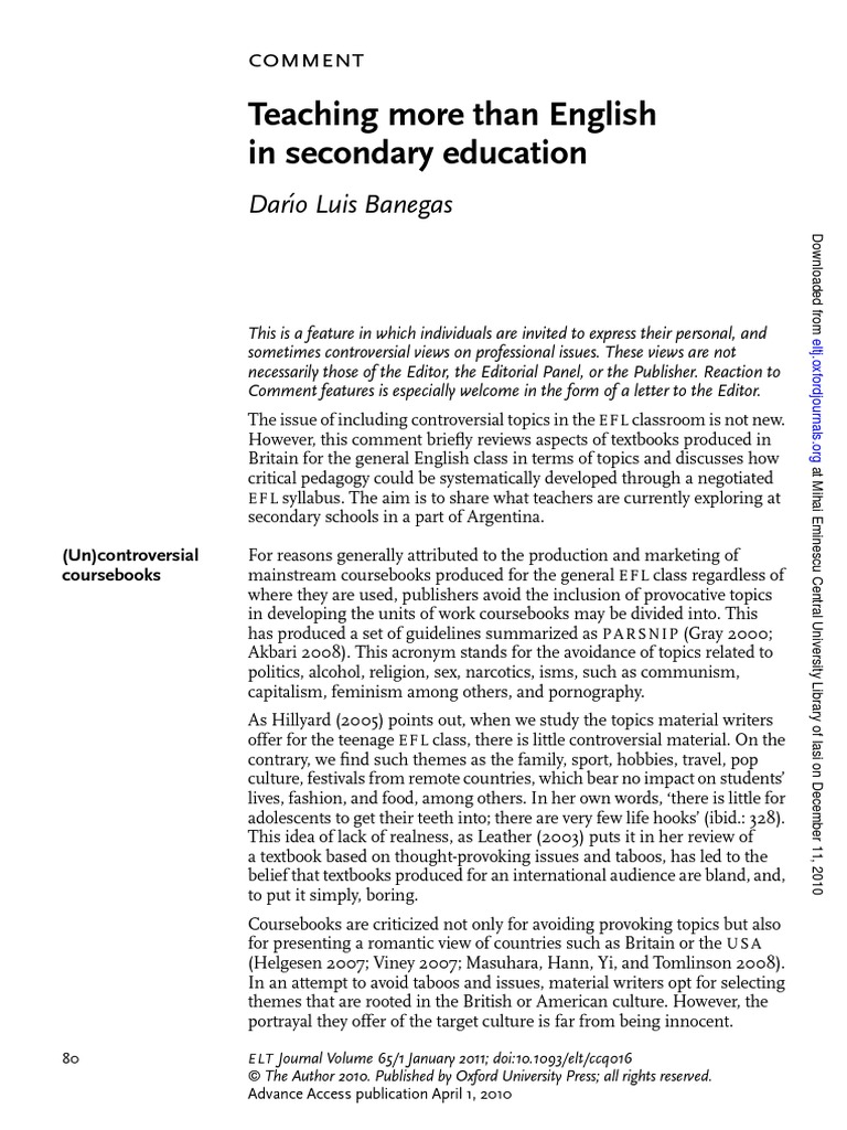 Teaching More Than English | PDF | Textbook | Teachers