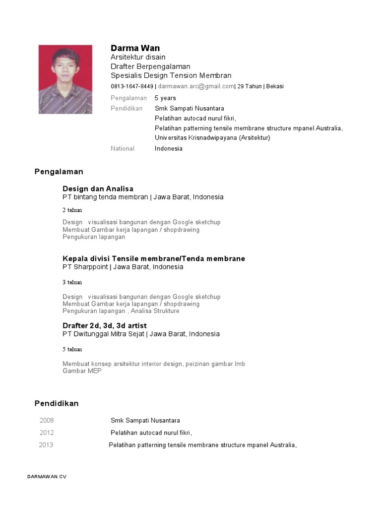 CV Darmawan | PDF