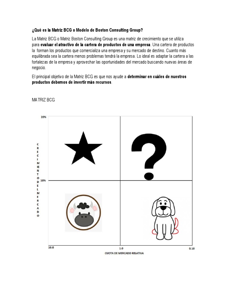 Qué Es La Matriz BCG o Modelo de Boston Consulting Group | PDF ...