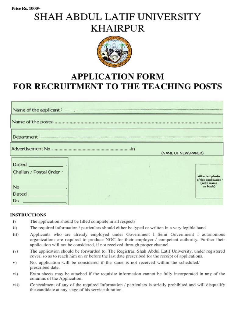 SALU Jobs Application Form PDF | PDF | Professional Certification | Educational Assessment And ...