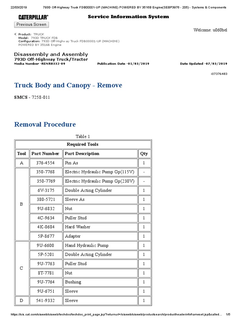 Truck Body and Canopy - Remove | PDF | Machines | Truck