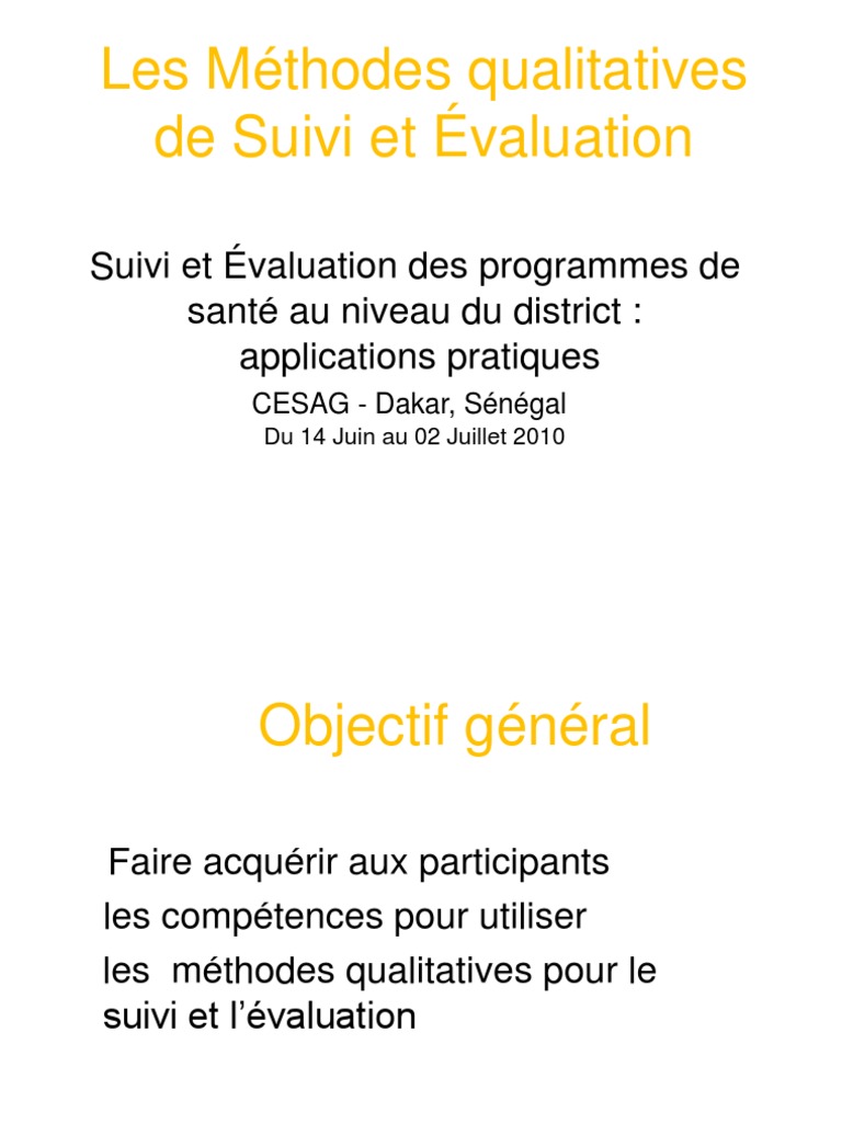 Les Methodes Qualitatives de Suivi Et Evaluation | PDF | Focus group ...