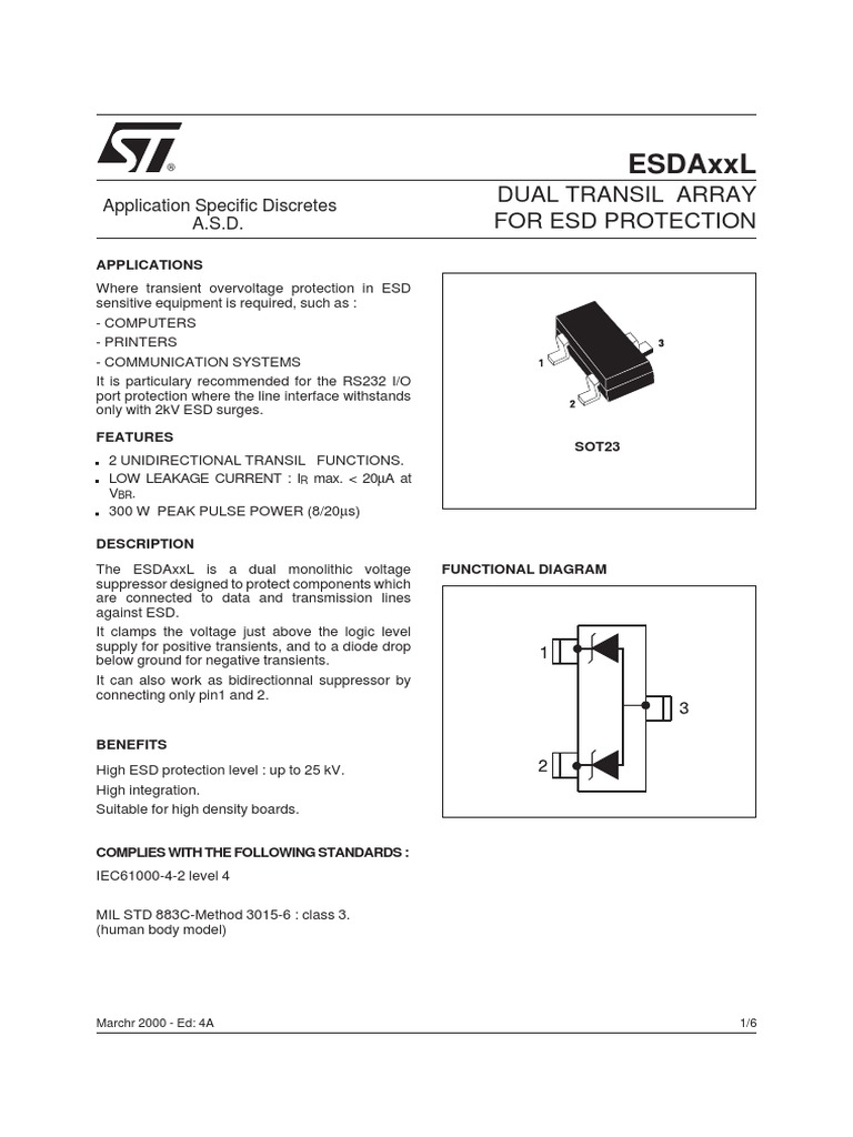 Hoja de Datos Diodo El61 | PDF | Electrostatic Discharge | Electromagnetism