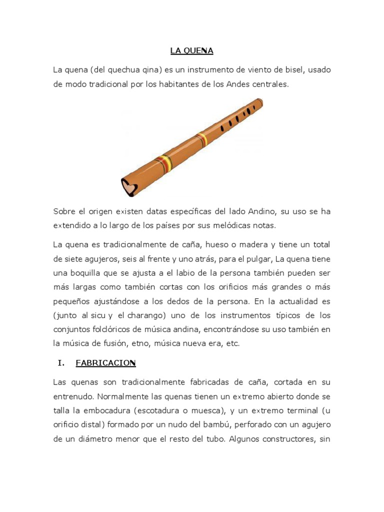 La Quena: Historia y Fabricación | PDF | Entretenimiento (general)
