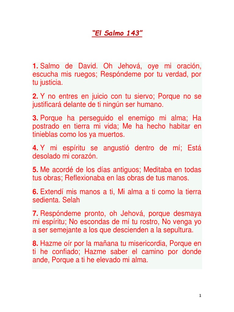 El Salmo 143 | PDF | David | Salmos